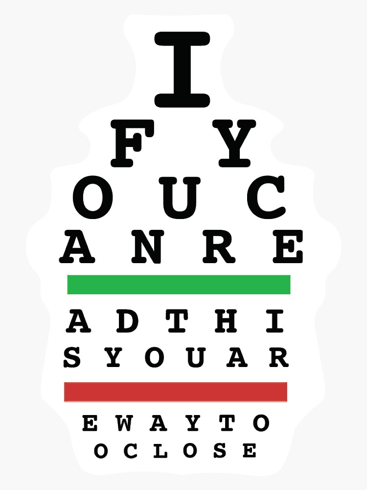"eye chart sticker" Sticker by stutipatel | Redbubble