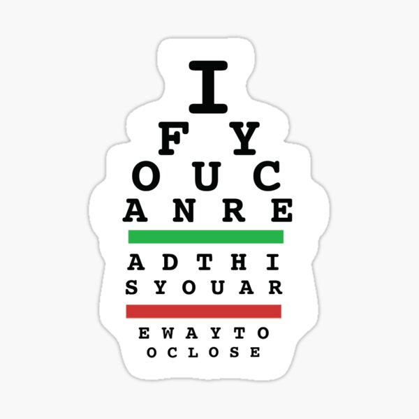 "eye chart sticker" Sticker by stutipatel | Redbubble