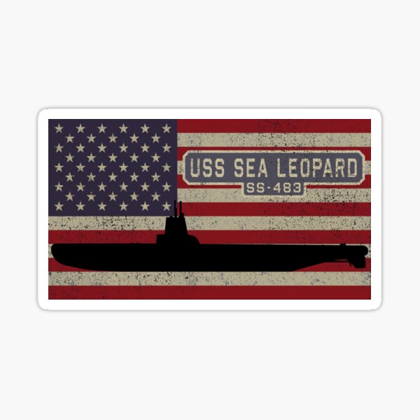 "USS Sea Leopard SS-483 Tench-class submarine Vintage USA American Flag ...