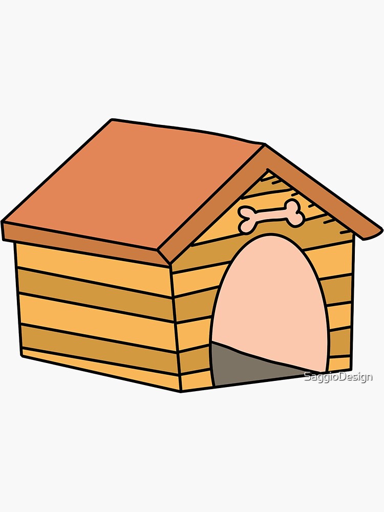 "Cute Dog House" Sticker by SaggioDesign | Redbubble
