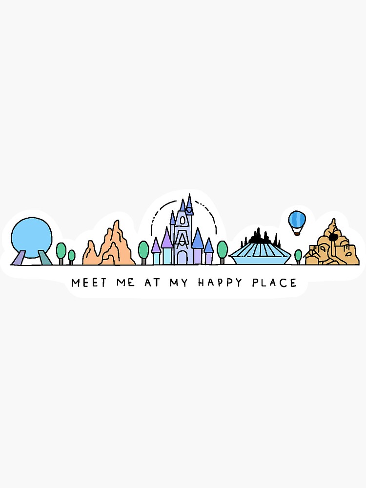 "happy place" Sticker for Sale by stickermonkeys | Redbubble