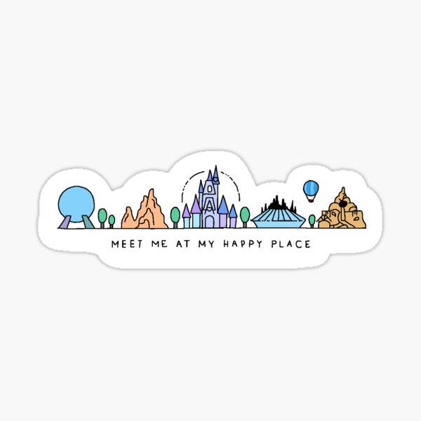 "happy place" Sticker for Sale by stickermonkeys | Redbubble
