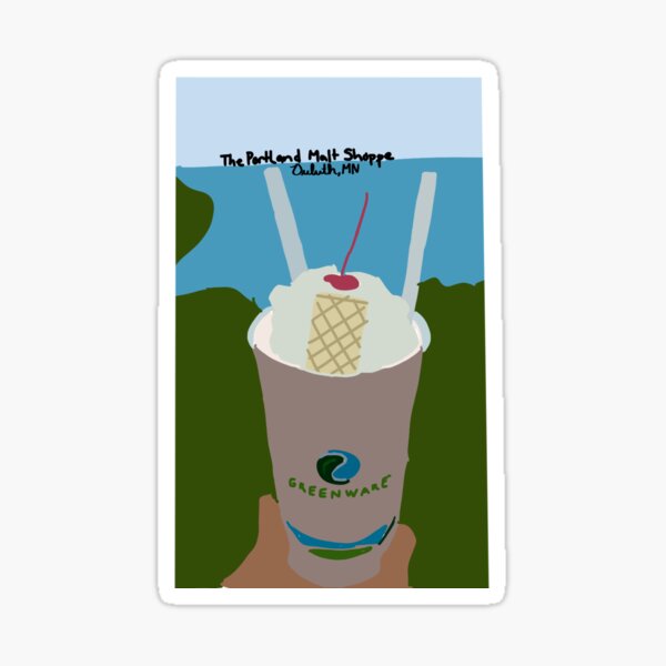 "PortLand Malt Shoppe, Duluth, MN" Sticker for Sale by AKA-designs ...