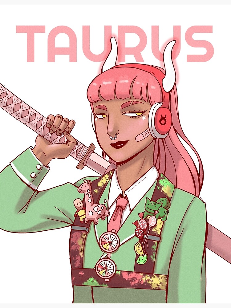 "Taurus Anime Girl " Photographic Print for Sale by Pastella-Design ...