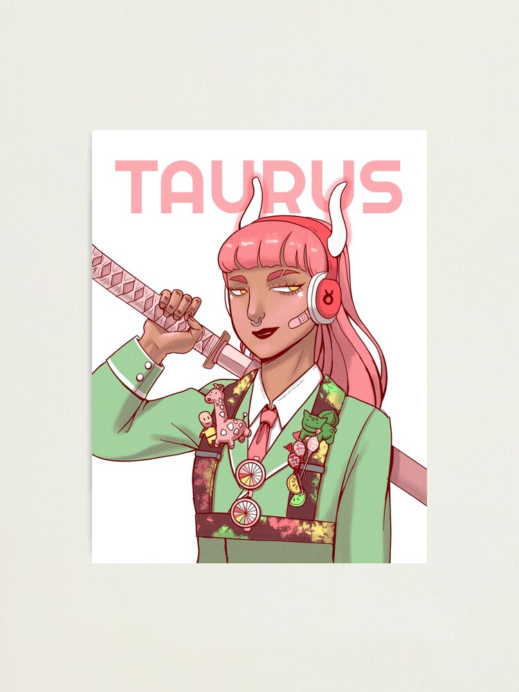 "Taurus Anime Girl " Photographic Print for Sale by Pastella-Design ...