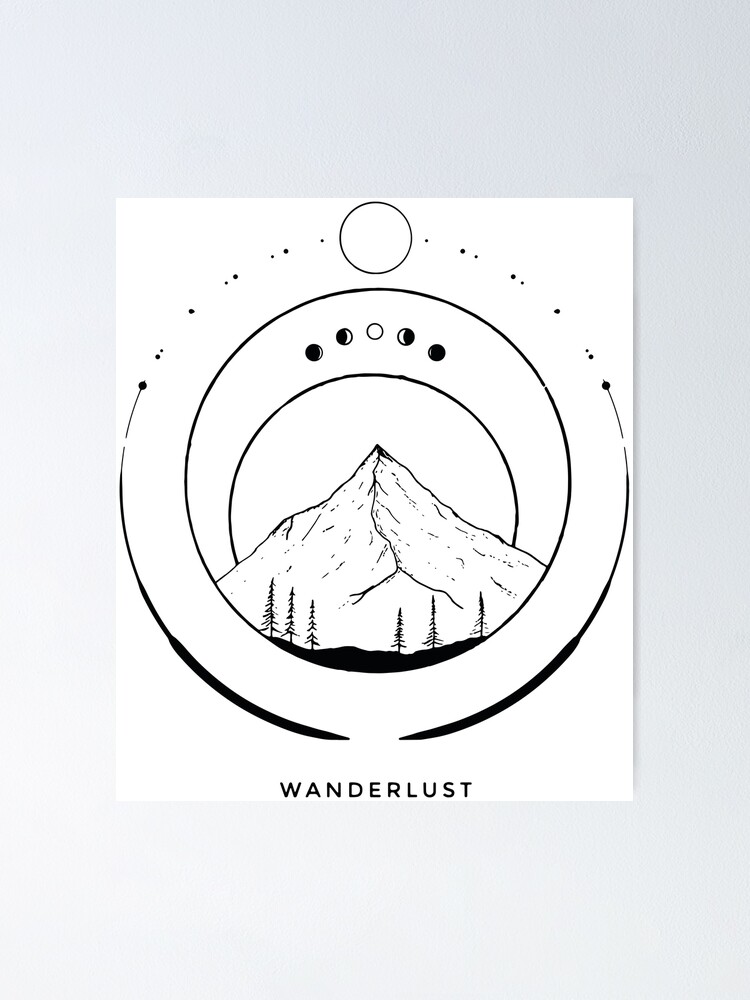 "Five moons over the mountains" Poster by WanderlustDM | Redbubble