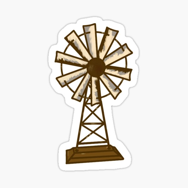 "rustic farmhouse windmill" Sticker for Sale by abicarrara | Redbubble