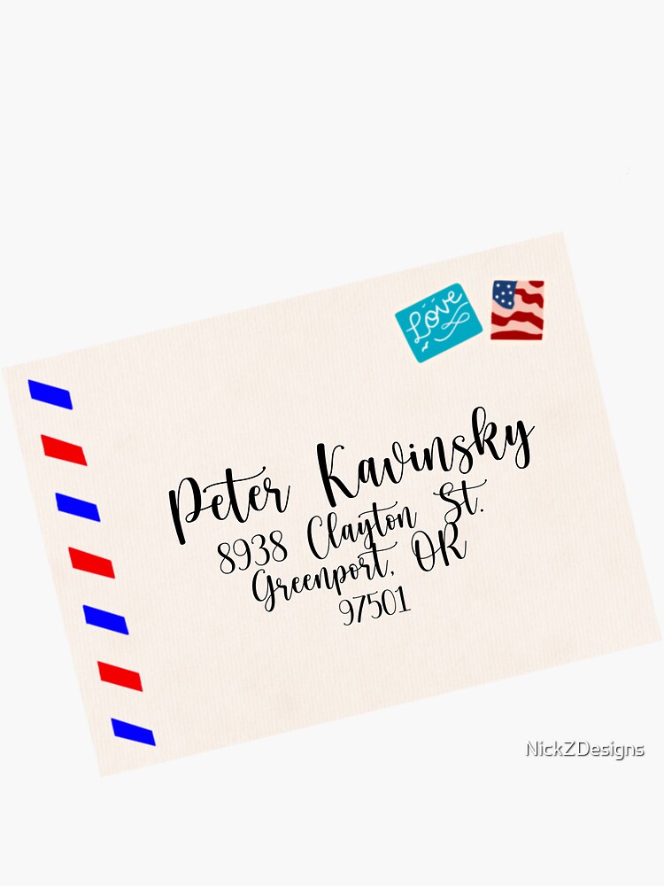 "Letter for Peter Kavinsky - To All the Boys I've Loved Before" Sticker ...