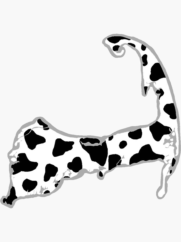 Pegatina «Cape Cod en estampado de vaca en blanco y negro» de amlupo ...