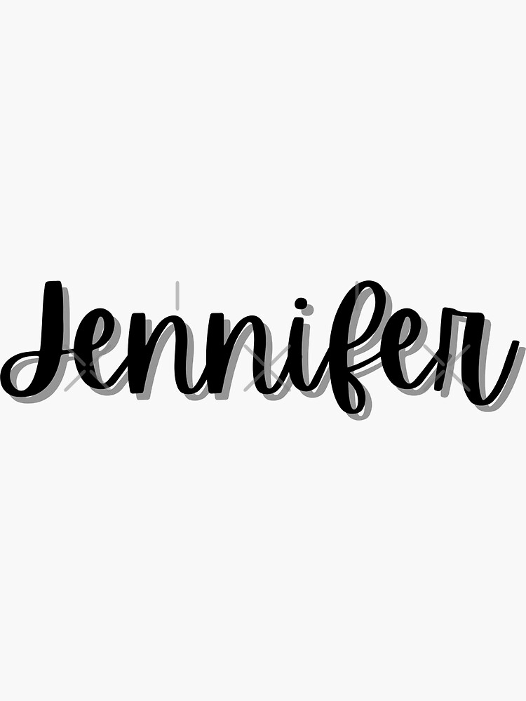 "Jennifer" Sticker for Sale by PinksAndBlues | Redbubble