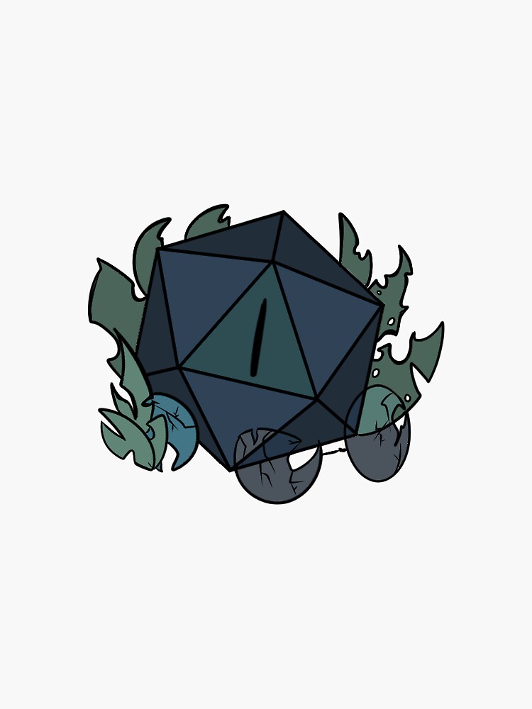 "DnD Nat 1 Dice" Sticker for Sale by Cobda | Redbubble