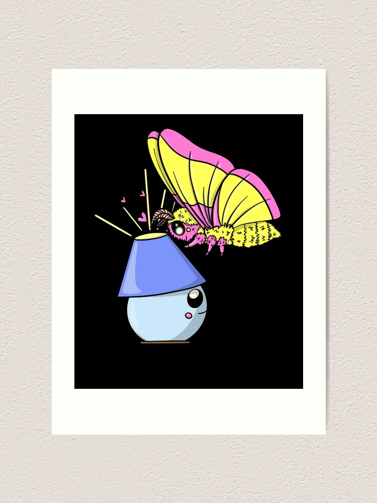 "Cute Moth Meme I Love Lamp Funny Kawaii Style Anime Graphic" Art Print ...