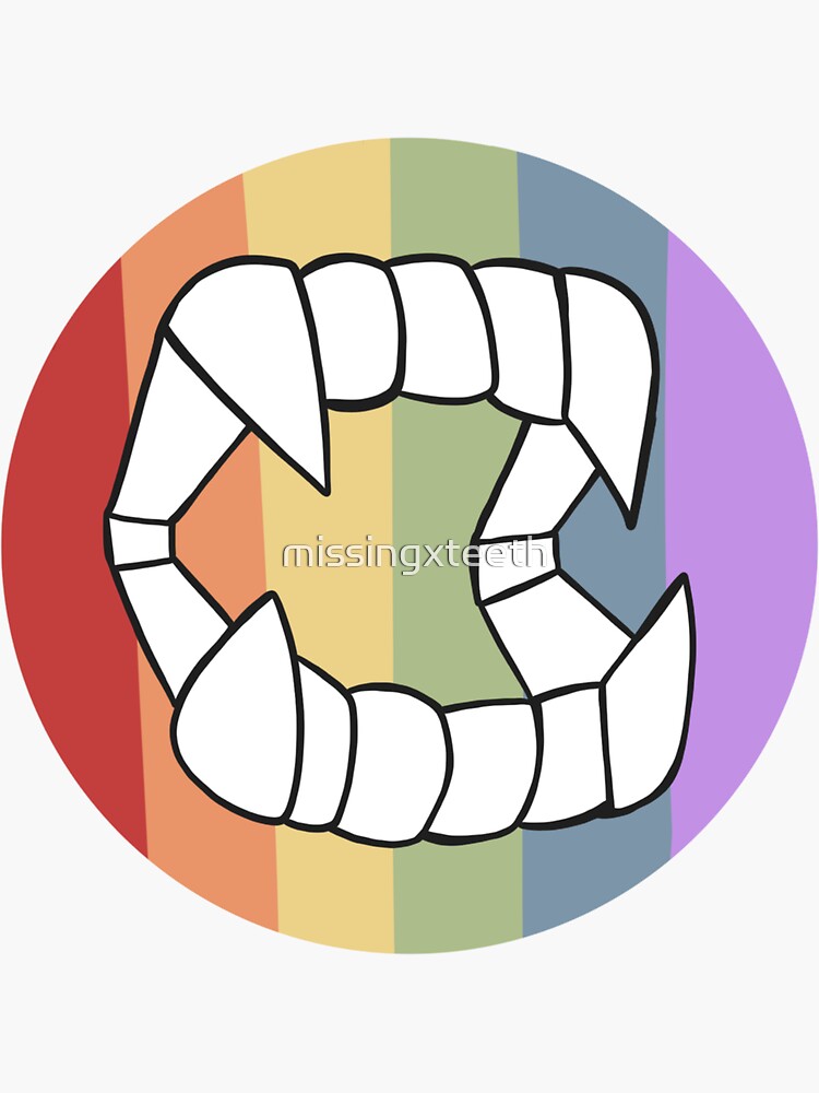 "gay pride teeth" Sticker for Sale by missingxteeth | Redbubble
