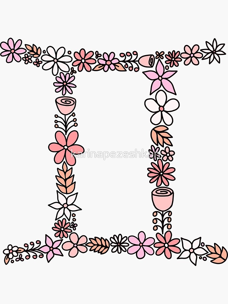 "Pink Gemini Zodiac Symbol" Sticker for Sale by karinapezeshkan | Redbubble