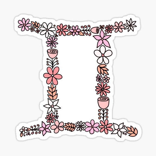 "Pink Gemini Zodiac Symbol" Sticker for Sale by karinapezeshkan | Redbubble