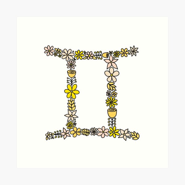 "Yellow Gemini Zodiac Symbol" Art Print for Sale by karinapezeshkan ...