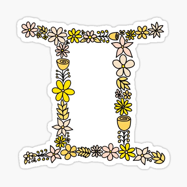 "Yellow Gemini Zodiac Symbol" Sticker for Sale by karinapezeshkan ...