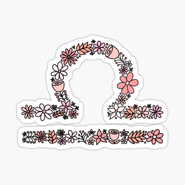 "Pink Libra Zodiac Symbol" Sticker for Sale by karinapezeshkan | Redbubble