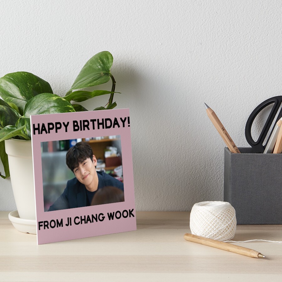 "Happy Birthday From Ji Chang Wook " Art Board Print by kpopkdramamerch | Redbubble