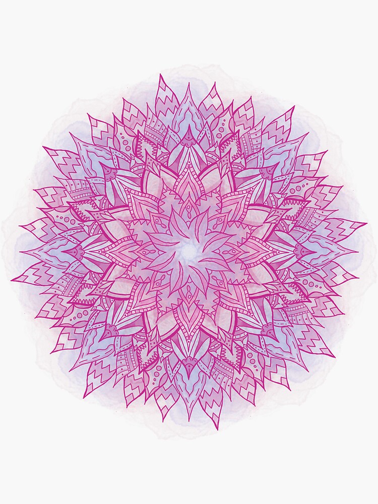 "Hot pink mandala doodle" Sticker for Sale by Scribblepaints | Redbubble
