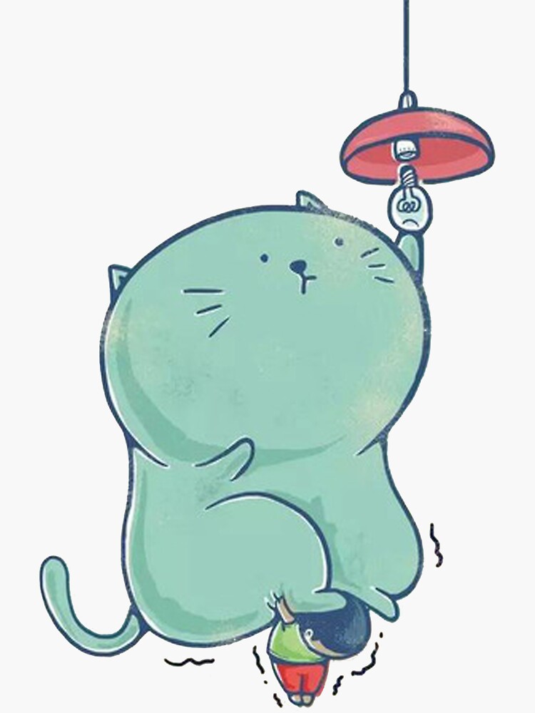 Pegatina «Gato Light Dibujo De Dibujos Animados» de NiklasSimonsson ...