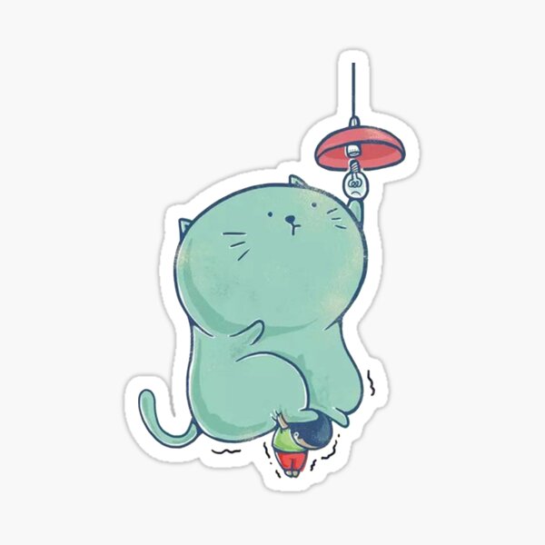 Pegatina «Gato Light Dibujo De Dibujos Animados» de NiklasSimonsson ...