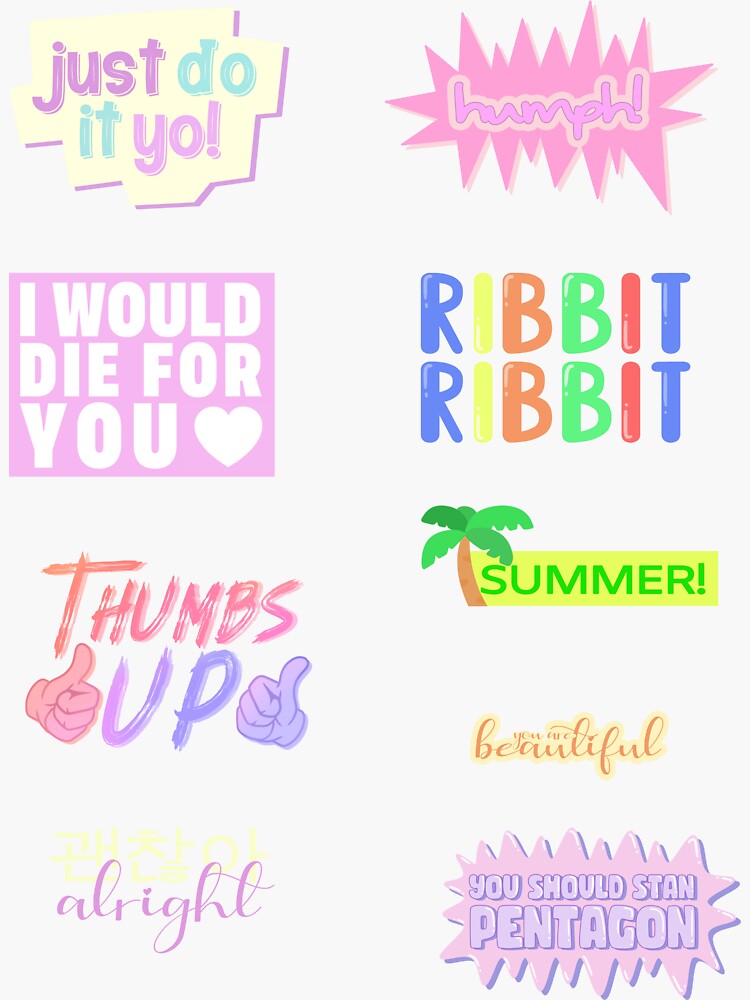 "PENTAGON kpop sticker pack" Sticker for Sale by qkisakiyoko | Redbubble