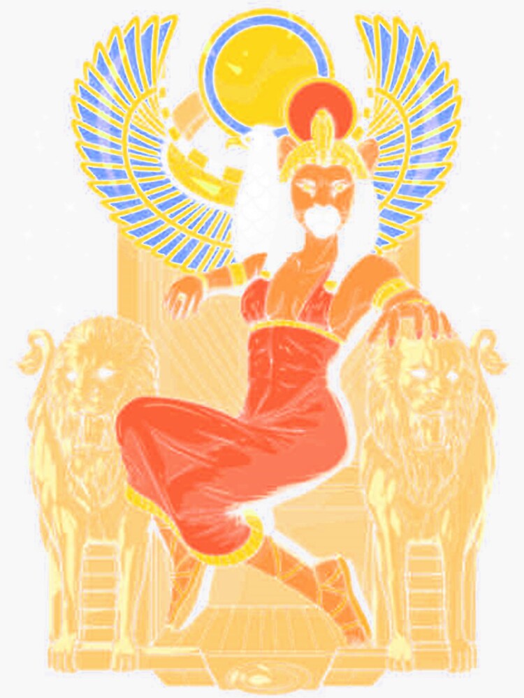 "Egyptian Goddess Lioness Sekhmet" Sticker by BradleyMaki | Redbubble