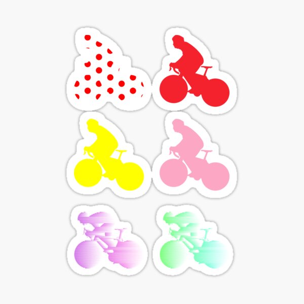 "Cycling Grand Tour Jerseys Sticker Pack" Sticker by RabeDesigns ...