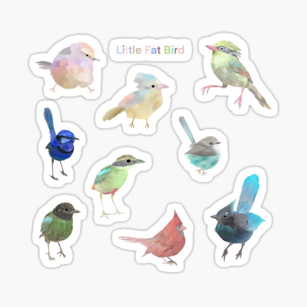 "Little Fat Bird" Sticker for Sale by OranelloDesigns | Redbubble