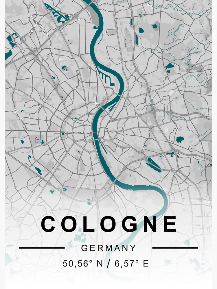 "COLOGNE CİTY ROAD MAP POSTER" Sticker for Sale by rashadat | Redbubble