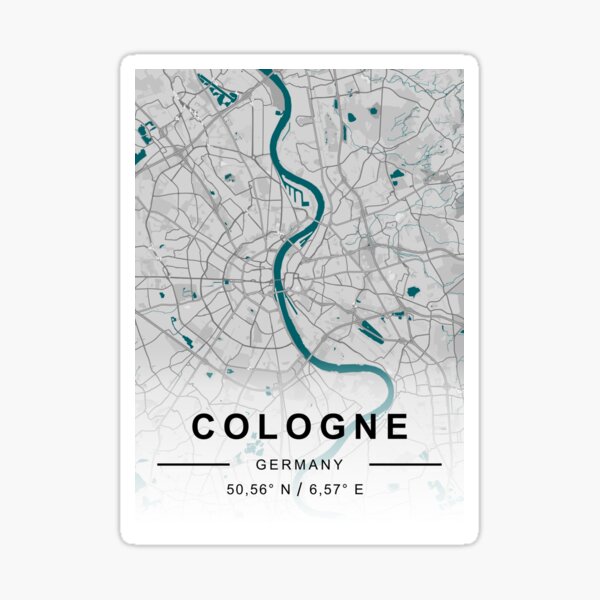 "COLOGNE CİTY ROAD MAP POSTER" Sticker for Sale by rashadat | Redbubble