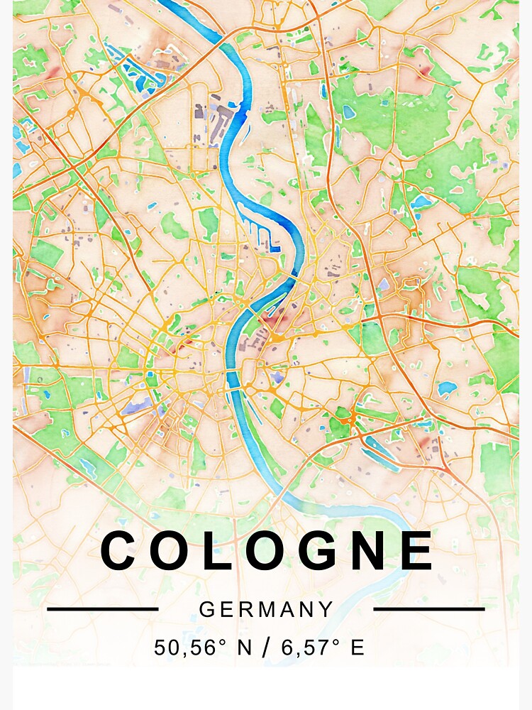 "COLOGNE CİTY ROAD MAP POSTER" Sticker by rashadat | Redbubble