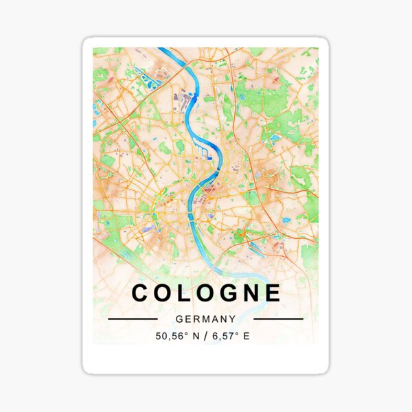 "COLOGNE CİTY ROAD MAP POSTER" Sticker by rashadat | Redbubble