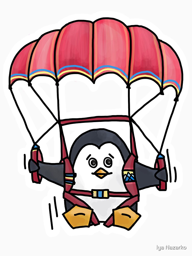 "Skydiving Penguin" T-shirt for Sale by MountainPilgrim | Redbubble ...