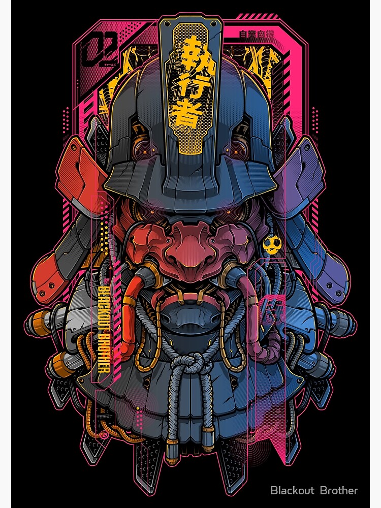 "Samurai Mecha 02" Poster for Sale by Blackout Brother | Redbubble