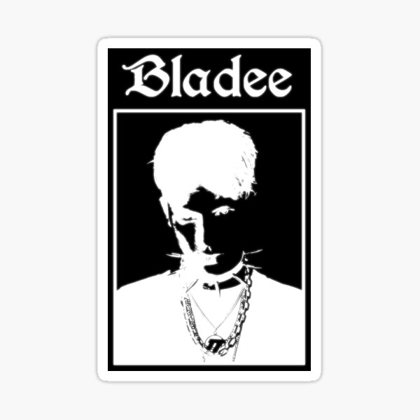 "Bladee Portrait Metal White" Sticker for Sale by Leatherface | Redbubble