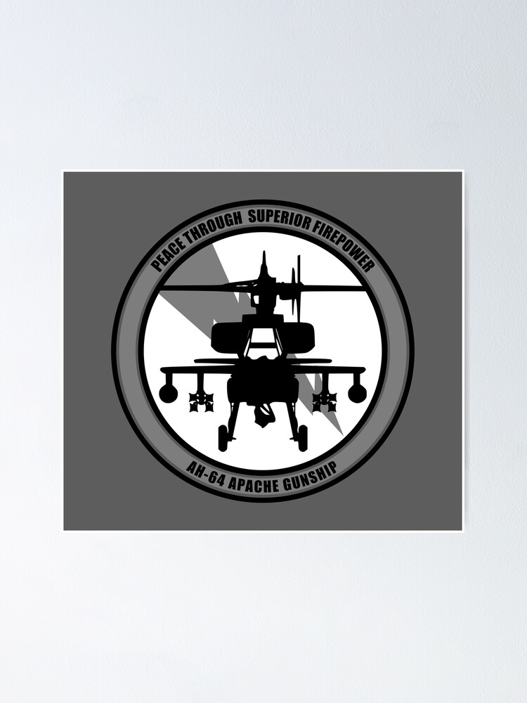 "AH-64 Apache Patch" Poster for Sale by FireMission45 | Redbubble