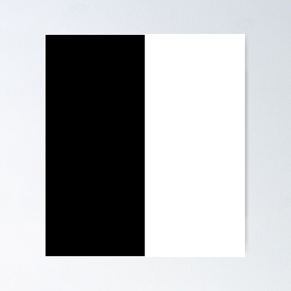 "Classic black and white block vertical split pattern" Poster for Sale ...