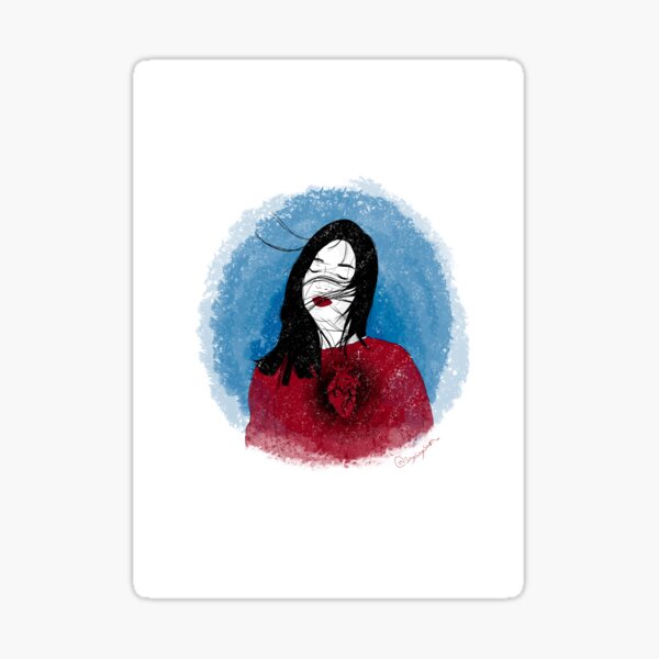 "Girl in red" Sticker for Sale by saysaysara | Redbubble