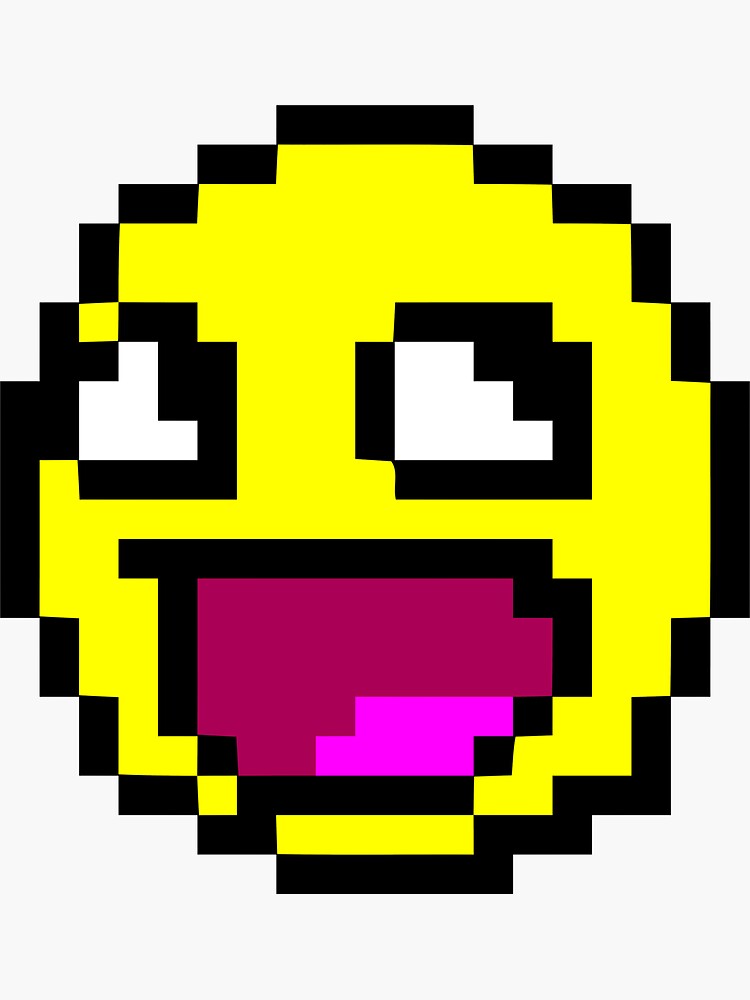 "Yellow 8 bit trollface" Sticker for Sale by AlwaysLost | Redbubble