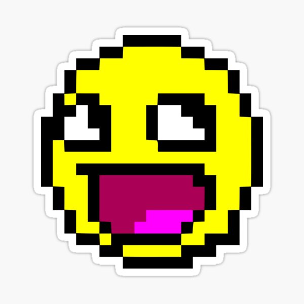 "Yellow 8 bit trollface" Sticker for Sale by AlwaysLost | Redbubble