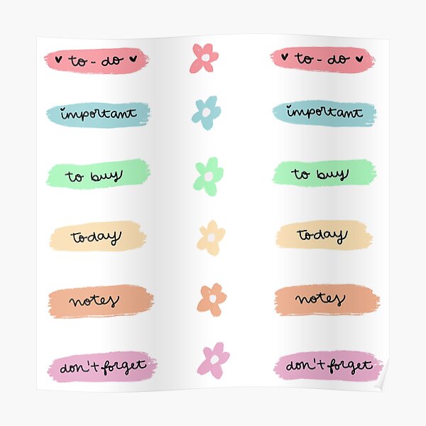 "Bujo Planner To Do Sticker Pack" Poster by ravenmandyshop | Redbubble