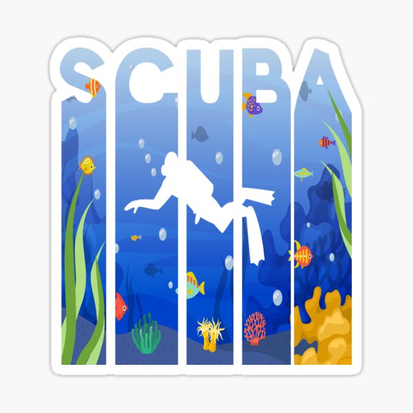 "scuba diving" Sticker for Sale by virilamissa | Redbubble