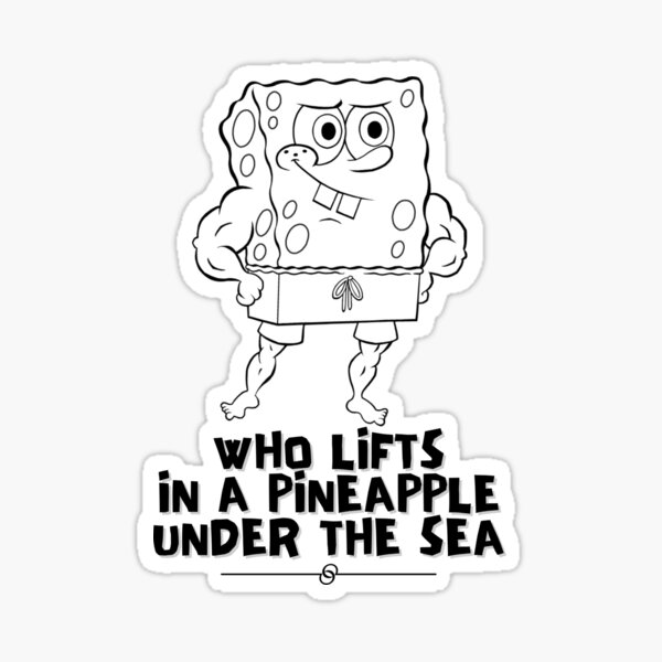 "Muscle Jacked Spongebob Funny Fitness Cartoon" Sticker for Sale by ...