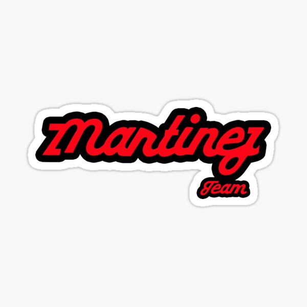 "Martinez Team (red)" Sticker for Sale by thailetters | Redbubble