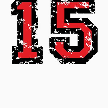 "Number Fifteen - No. 15 (two-color) red" Sticker for Sale by ...