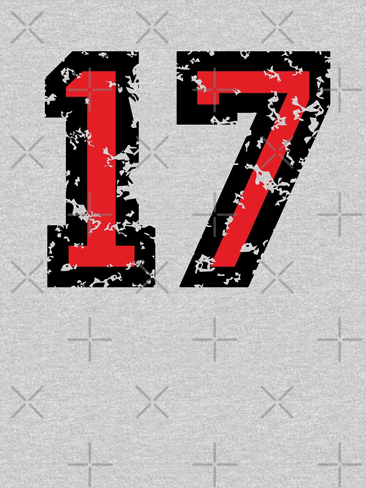 "Number Seventeen - No. 17 (two-color) red" Pullover Hoodie by ...