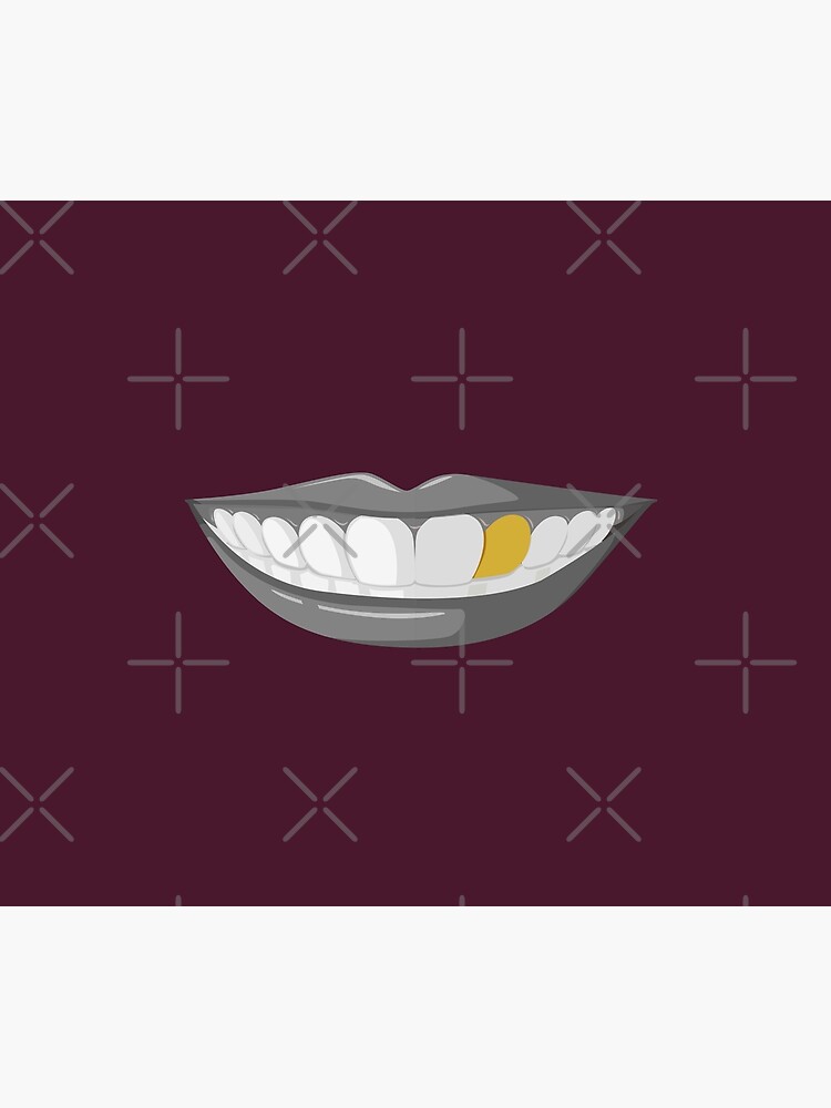 "Thug smile mouth with a golden tooth" Poster for Sale by Thewonderboy ...