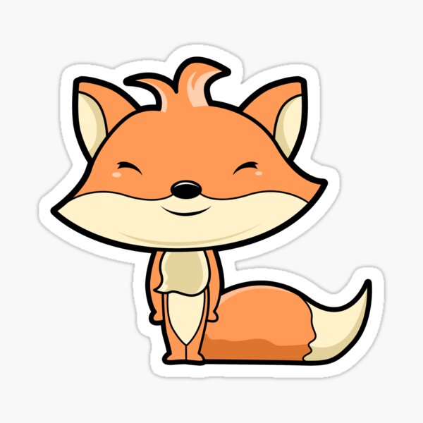 "Funny fox red fox cartoon" Sticker by Imutobi | Redbubble